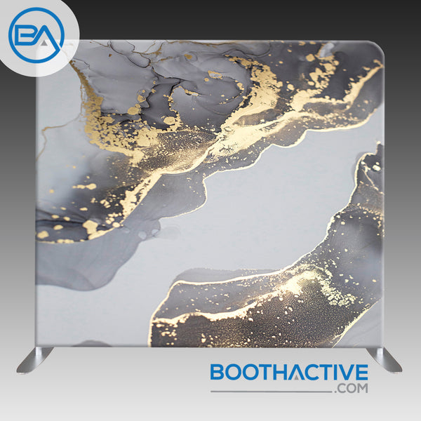 8' x 8' Backdrop - Marble - Grey & Gold – BoothActive