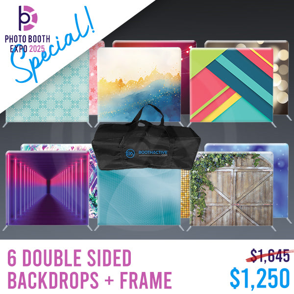 6x DOUBLE SIDED Backdrop + Frame BUNDLE - 8' x 8' PBX SPECIAL – BoothActive